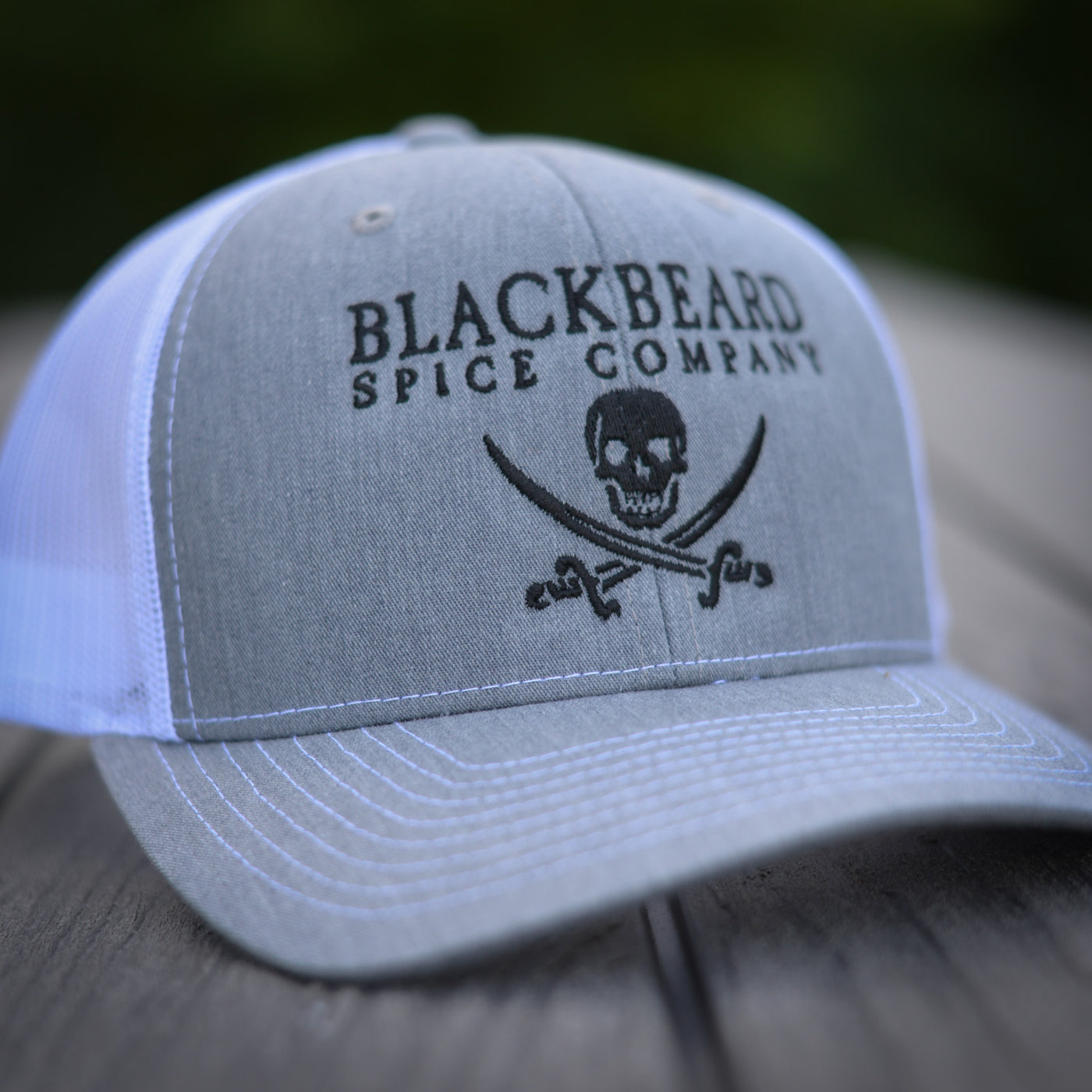 Blackbeard Logo Hat - Gray & White – Blackbeard Spice Company