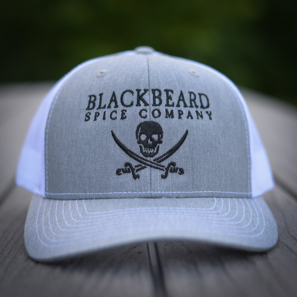 Blackbeard Logo Hat - Gray & White – Blackbeard Spice Company
